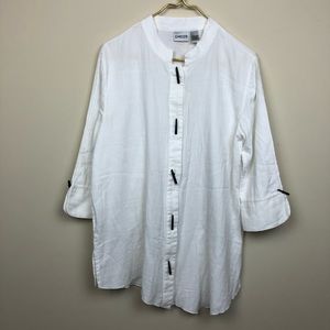 lindi Tops | Xs Button Up Tunic W Gorgeous Fabric Detail | Poshmark